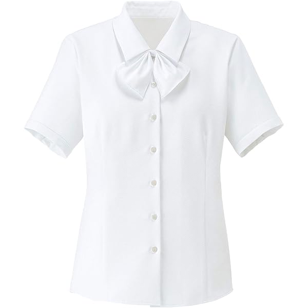 Amazon | [ボンマックス] RB4560 半袖ブラウス 5号 15.ホワイト | 事務